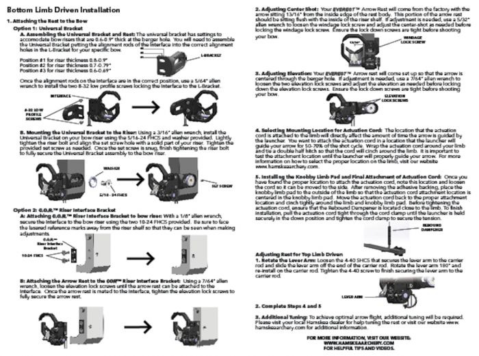 Hamskea Everest Arrow Rest with Universal Bracket | Creed Archery Supply